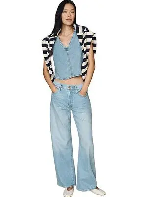 MOTHER Whip Skimp Mid-rise Tapered Jeans In Blue - Munchies