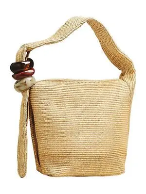 DOLCE VITA Kalen Raffia Beaded Slouchy Bag