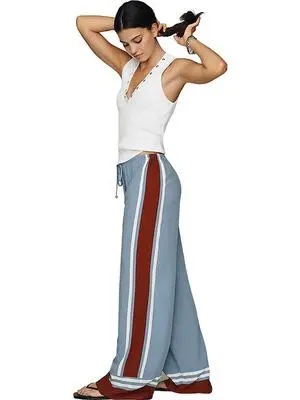 L*Space Inwind Wide-leg Pants - Unwind Stripe