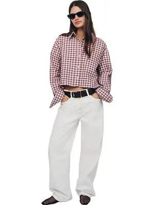 EB DENIM EB Denim Mid-Rise Baggy Wide-Leg Jeans White