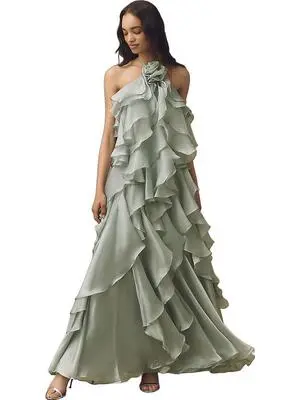 Mac Duggal Trapeze Halter Gown - Mint