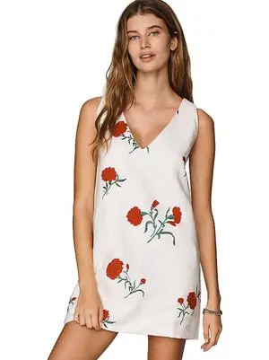 S/W/F Cotton V-neck Shift Dress - Bloom
