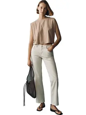 7 For All Mankind Callie Low-rise Straight-leg Jeans - White