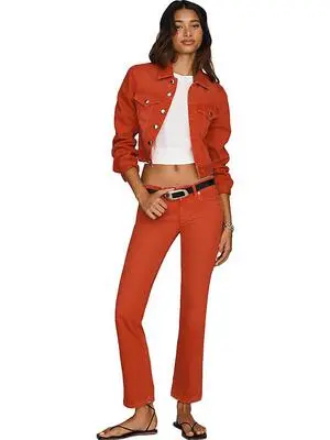 7 For All Mankind Cigarette Low-rise Straight-leg Jeans - Red