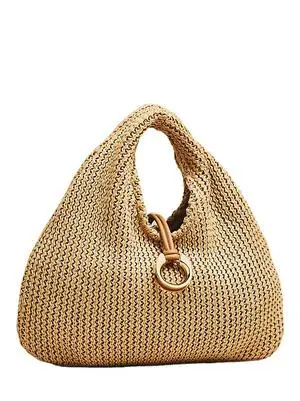 Dolce Vita Martin Raffia Slouchy Bag - Natural