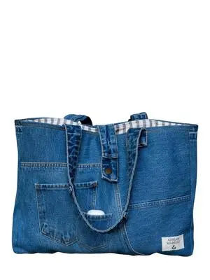 LEATHERE Heritage Denim Tote - Blue