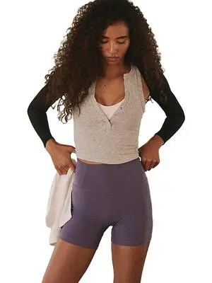 Free People FREE PEOPLE High-Rise Biker Shorts Graphite