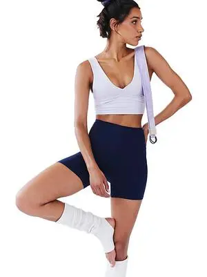 Free People Never Better High-rise 5" Biker Shorts - Midnight Navy