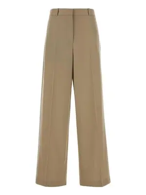 THE ROW Cappuccino Wool Wide-leg Dende Pant - Light Brown