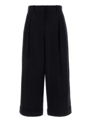 THE ROW Midnight Wool Cropped Pants - Blue