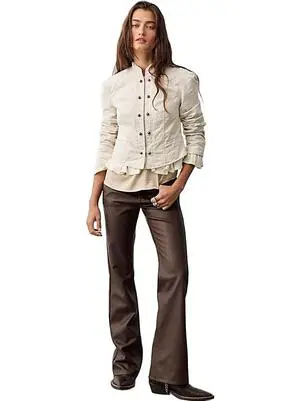 Free People Cloud Nine Ruffle Jacket - Tea Combo
