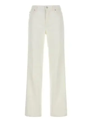 Seven For All Mankind Stretch Denim Stovepipe Jeans - White