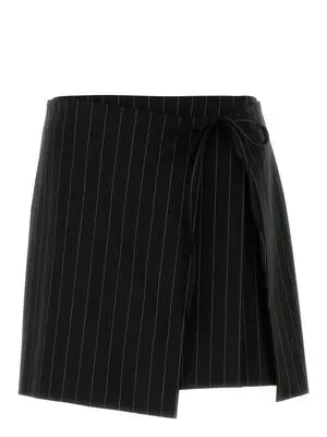 Sportmax Embroidered Stretch Wool Blend Mini Skirt - White