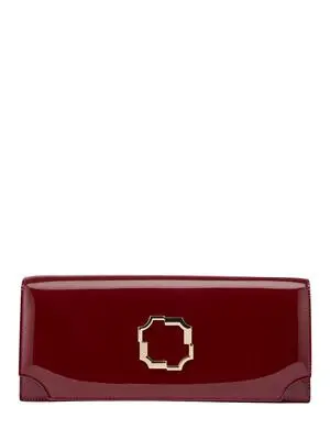 MALONE SOULIERS Malone Souliers Patent Leather Vivien Clutch Bag Burgundy
