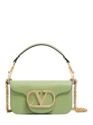 Valentino Garavani Valentino Garavani Small Leather Locò Shoulder Bag Green