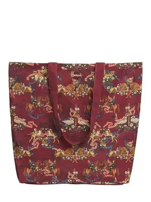 Harrods Great British Pocket Shopper Bag - Burgundy