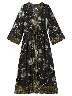 ALLSAINTS Diana Graphic-print Woven Wrap Dress - Taravao Soft G