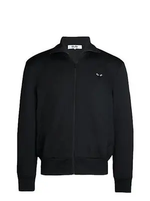 Play Comme Des Garcon Heart Appliqué Zip Jacket - Black
