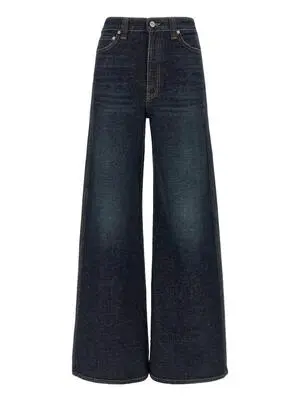 Khaite Dane High Waisted Wide Leg Jeans - Black