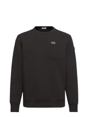 MONCLER Moncler Cotton Blend Sweatshirt With Leather Logo Tag