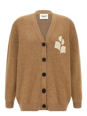 ISABEL MARANT ÉTOILE Isabel Marant Étoile V-Neck Button-Up Cardigan With Logo Appliqué