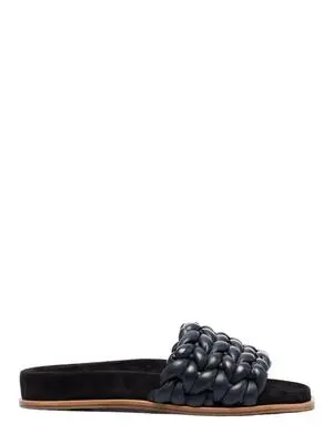 Chloé Braided Leather Slides - Black