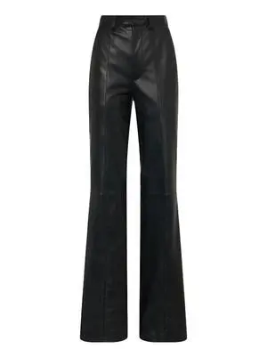 Giuseppe Di Morabito High Waist Leather Flared Trousers - Black
