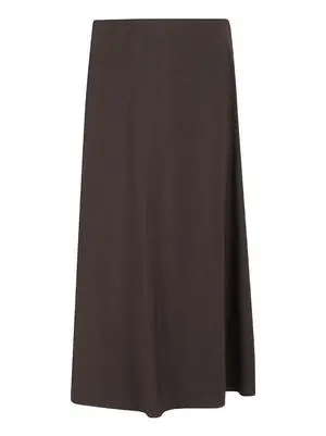 Brunello Cucinelli A-line Flared Hem Midi Skirt - Brown
