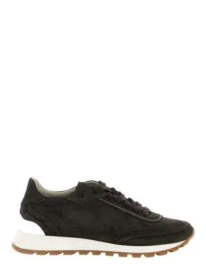 Brunello Cucinelli Low Top Lace Up Sneakers - Black