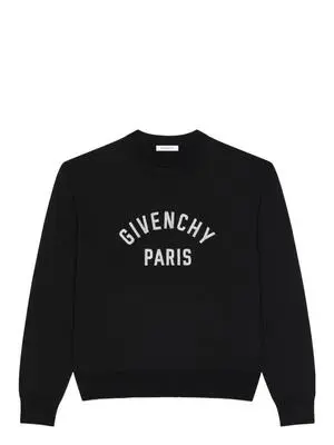 Givenchy Paris Pearl Embroidered Round Neck Sweater - Black