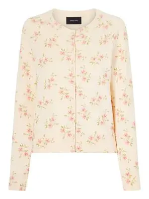 Simone Rocha Simone Rocha Floral-Print Knitted Cardigan White