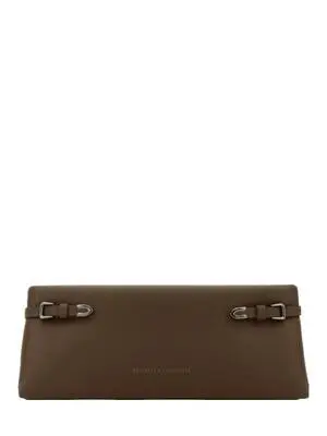 Brunello Cucinelli Buckled Leather Clutch Bag - Green