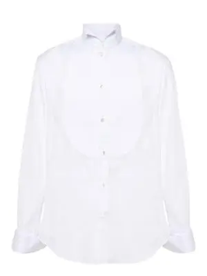 Giorgio Armani Plastron-embellished Tuxedo Shirt - White