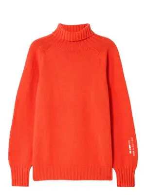 J.W.ANDERSON Merino Wool Embroidered Turtleneck Sweater - Bright Orange