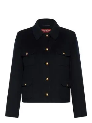 Max Mara Long Sleeve Collared Jacket - Navy Blue