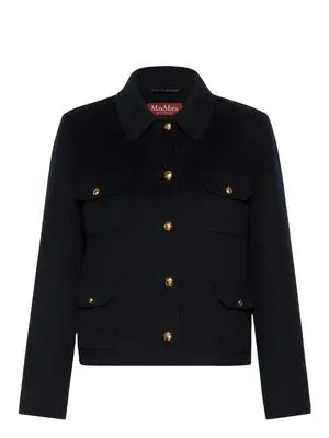 Max Mara Fitted Jacket With Metal Buttons - Navy Blue