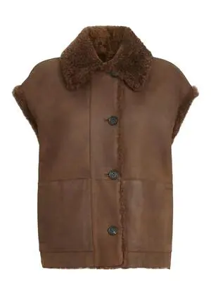 Brunello Cucinelli Reversible Shearling Vest - Brown