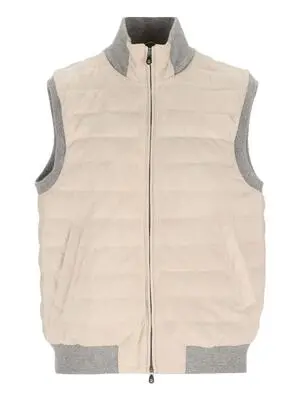 Brunello Cucinelli Quilted Down Vest - Nude