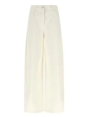 Brunello Cucinelli Wide Barrel Jeans - White