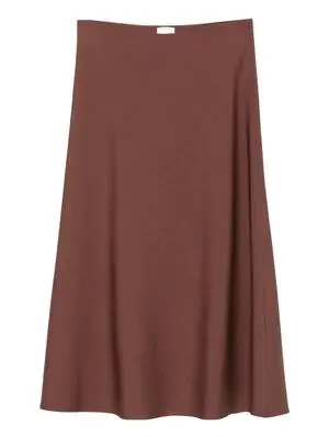 Brunello Cucinelli Midi A-line Skirt - Brown