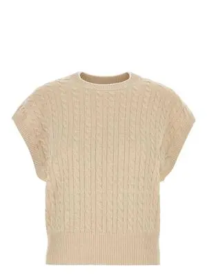 Brunello Cucinelli Cable Knit Vest - Nude