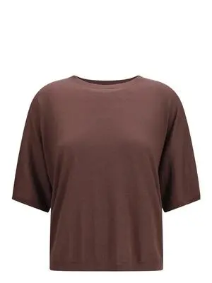 Brunello Cucinelli Fine-knit Short-sleeve Top - Red