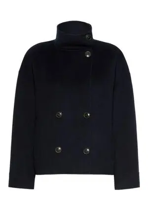 Max Mara Double-breasted Coat - Navy Blue