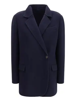 Brunello Cucinelli Single-breasted Merino Wool Jacket - Black