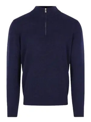 Brunello Cucinelli Half-zip Cashmere Sweater - Black