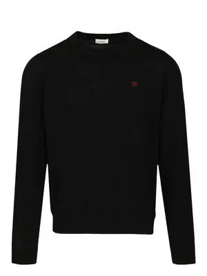 Celine Crewneck Sweater In Fine Wool - Black