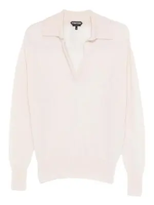 TOM FORD Tom Ford Polo Collar V-Neck Knit Top