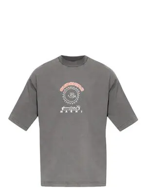 Marni Logo Printed Crewneck T-shirt - Gray