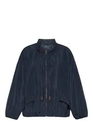 Max Mara Zip-up Jacket With Stand Collar And Drawstring Details - Ultramarine Blue