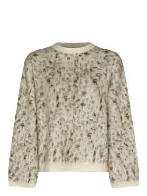 Brunello Cucinelli Graphic Print Crew Neck Long Sleeve Jumper - Nude